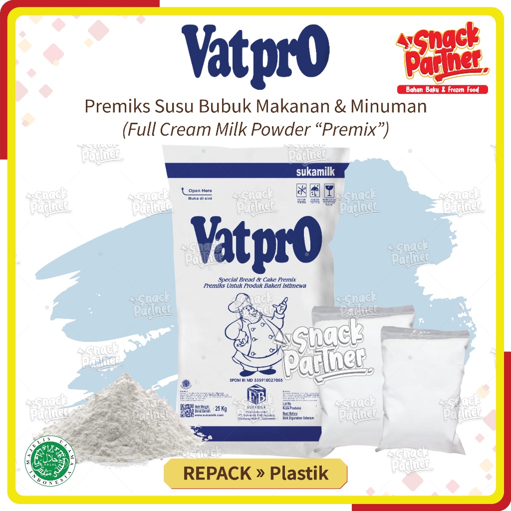 Jual VATPRO Susu Bubuk Premiks REPACK 1 KG - Premix Full Cream Milk ...