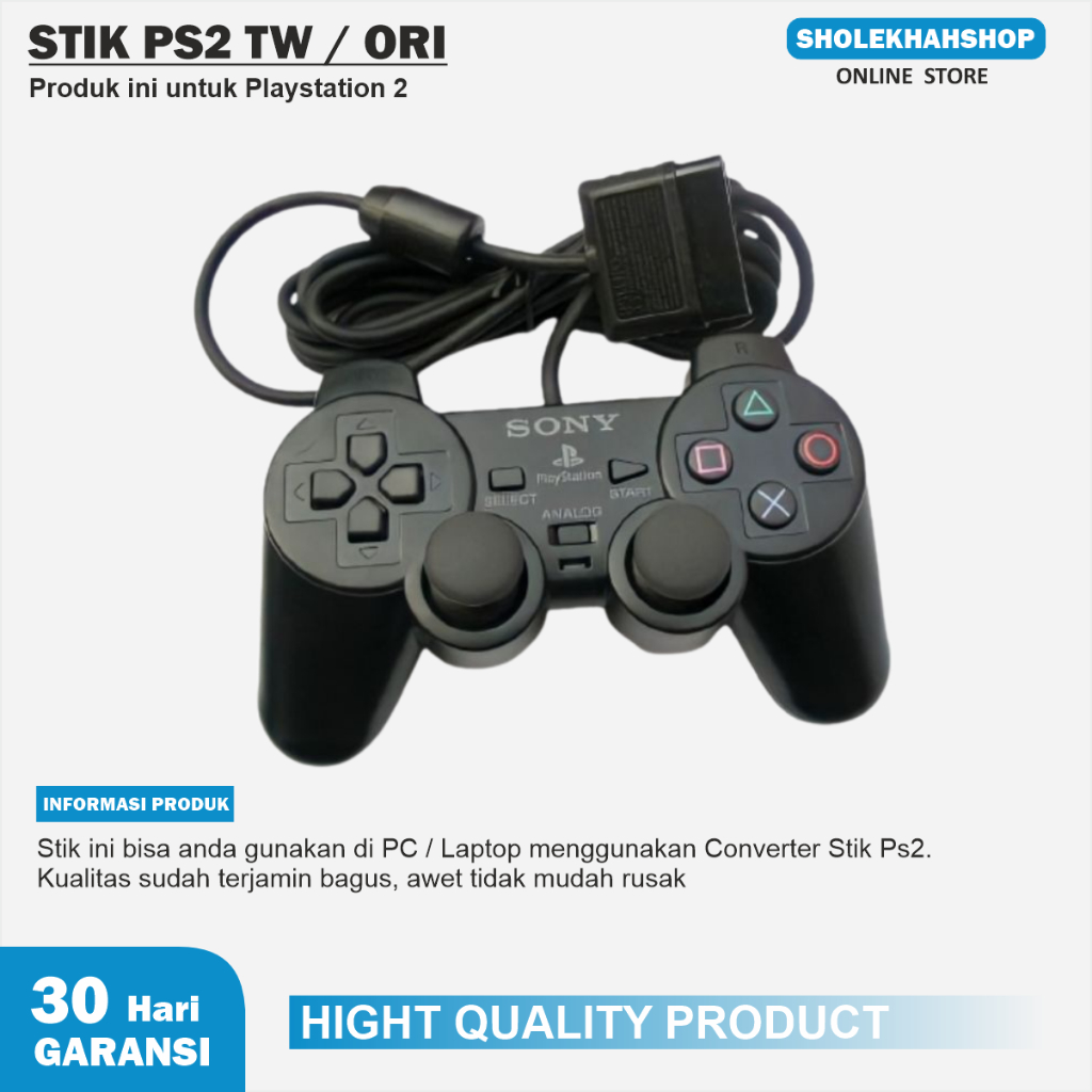 Jual Joystik Stick Stik PS2 HITAM Playstation 2 Stik TW ORI PABRIK ...