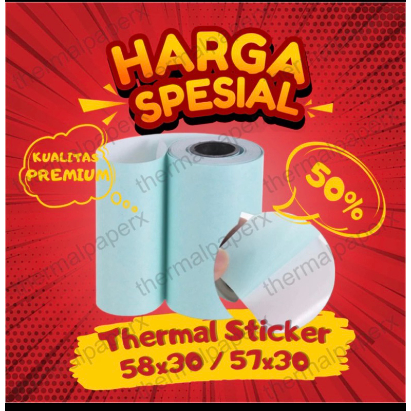 Jual KERTAS STICKER LABEL 58MM STICKER LABEL 57X30 58X30 & KERTAS ...