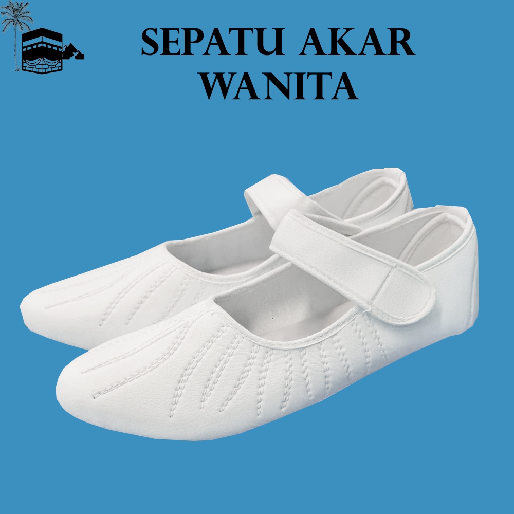 Jual Sepatu Akar Exclusive Wanita Polos Putih Perlengkapan Haji umroh ...