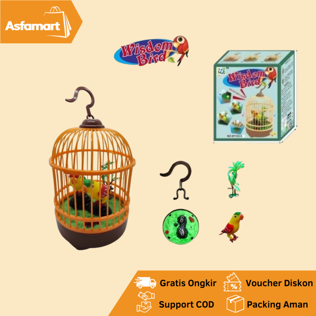 Jual Mainan Anak Burung Dalam Sangkar Wisdom Bird Sensor Suara Berkicau ...