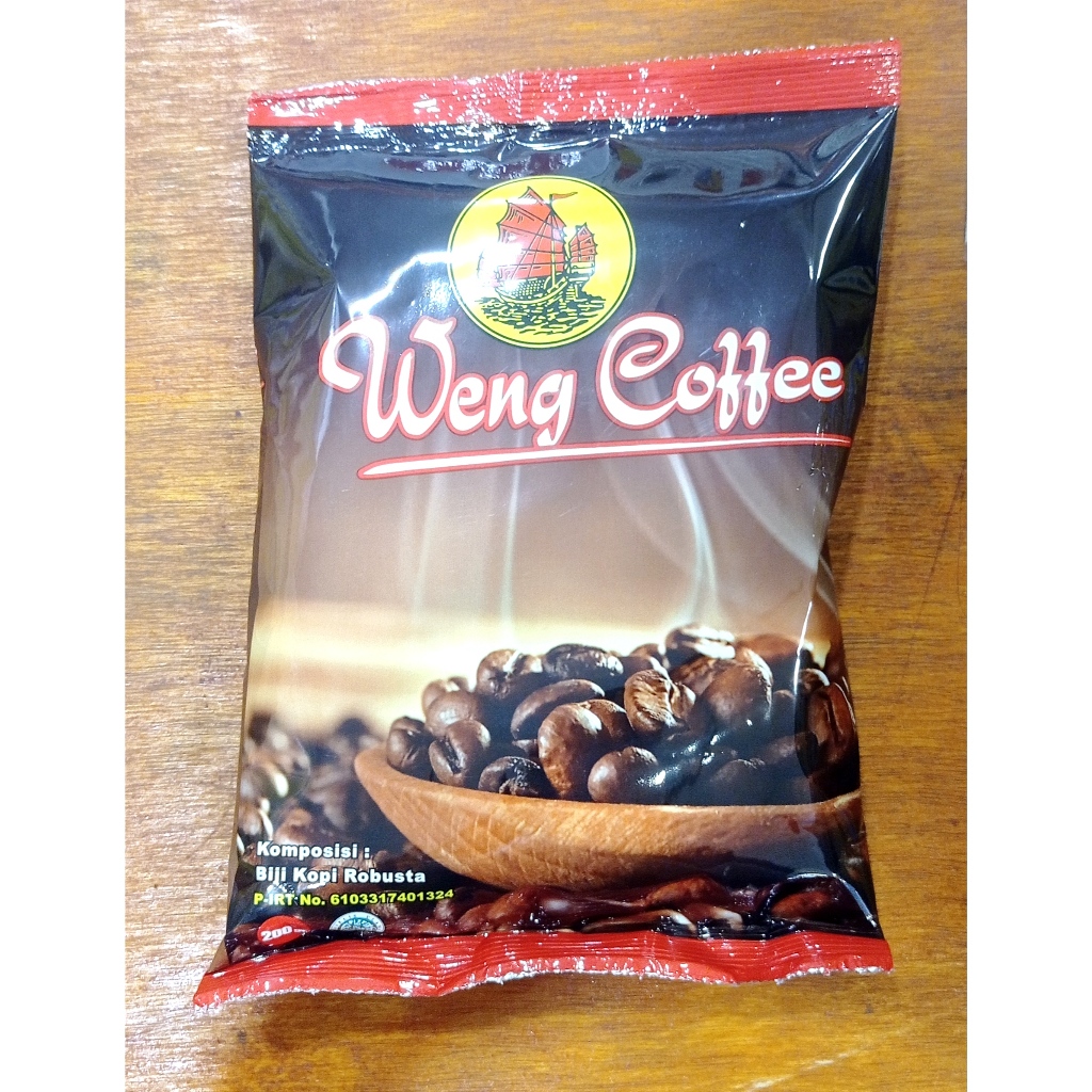 Jual Bubuk Kopi Robusta Weng Coffee/Aweng Khas Pontianak 200gr/0.2kg ...