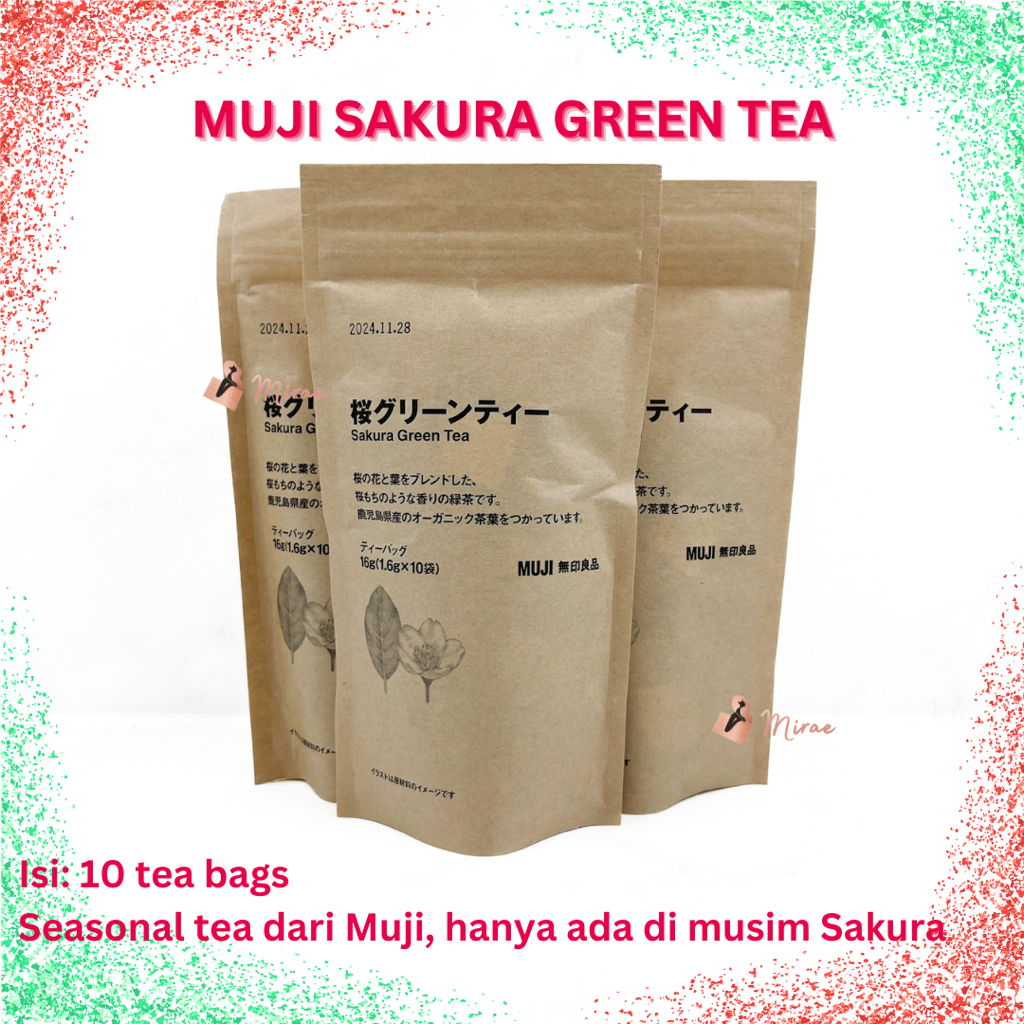 Jual MUJI SAKURA GREEN TEA Teh Hijau dengan Aroma Sakura Jepang | Shopee Indonesia