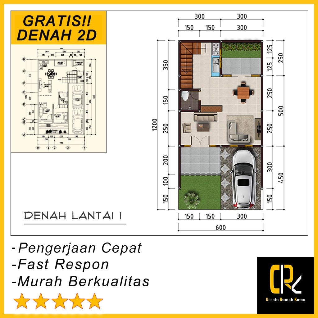 Jual Desain Denah Berwarna | Layout Denah Rumah | Gambar Ruko Toko ...
