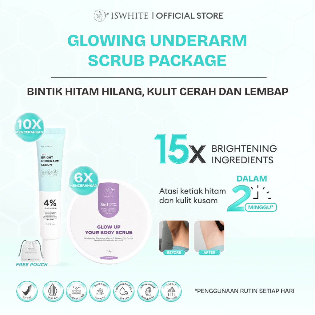 Jual ISWHITE Glowing Underarm Scrub Package - Paket Mencerahkan dan ...
