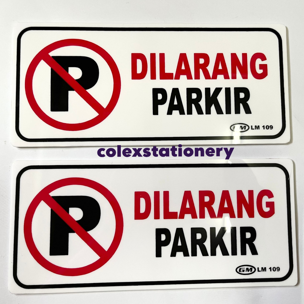 Jual Sticker Label / Sticker Label Bahan Acrylic Dilarang Parkir Ukuran ...