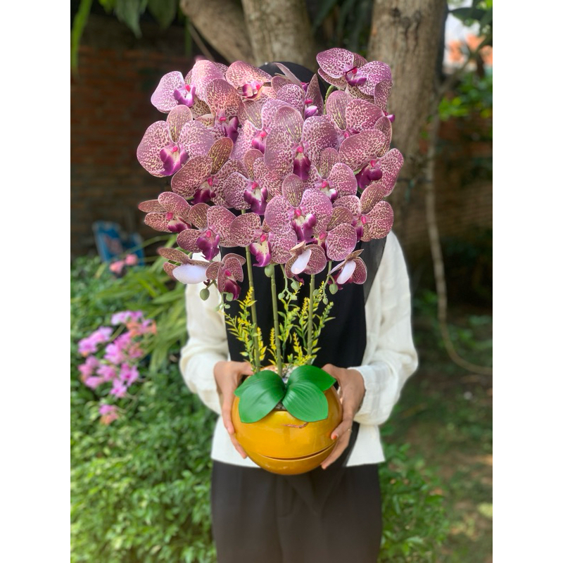 Jual ANGGREK LATEK JUMBO 3 CABANG / VAS BUNGA AESTHETIC/ RANGKAIAN ...