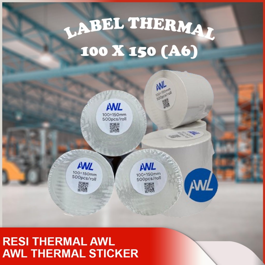 Jual LABEL STICKER THERMAL 100 X 150 BARCODE 100X150 UKURAN A6 / stiker ...