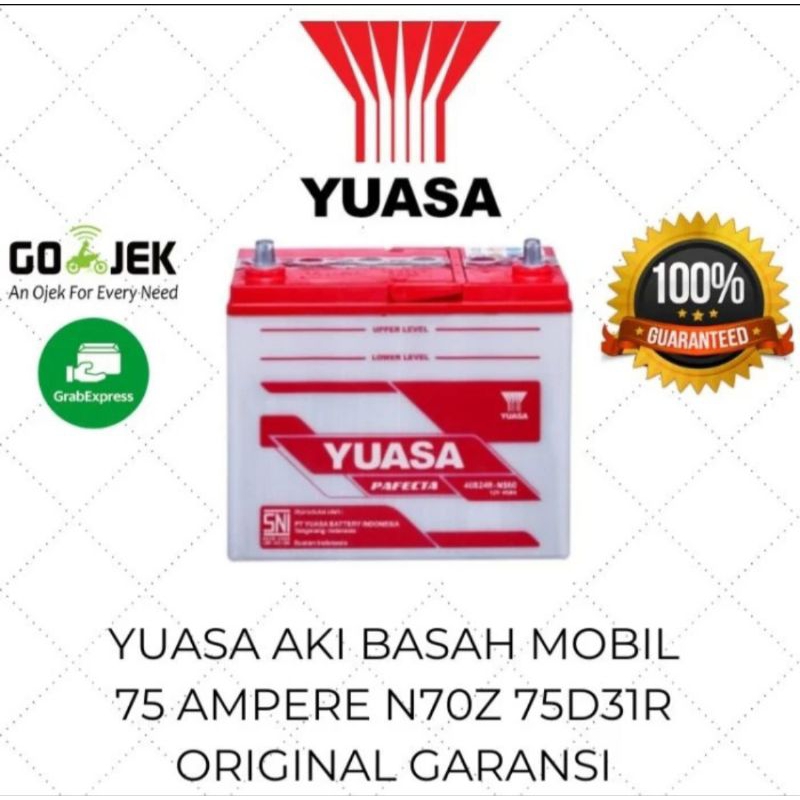 Jual YUASA PAFECTA AKI BASAH 75AH 12V MOBIL CAPTIVA DIESEL ELF N70Z 75D31R | Shopee Indonesia