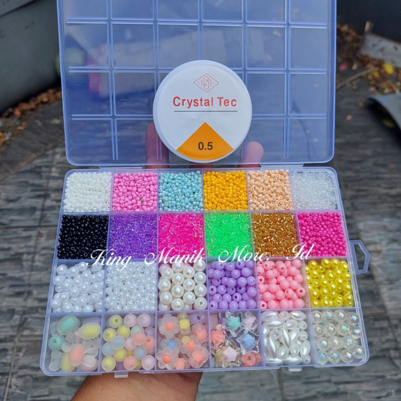 Jual Manik Manik Mote Pasir 8/o 3mm ++ Manik Topping Paket Murah Box 24 ...
