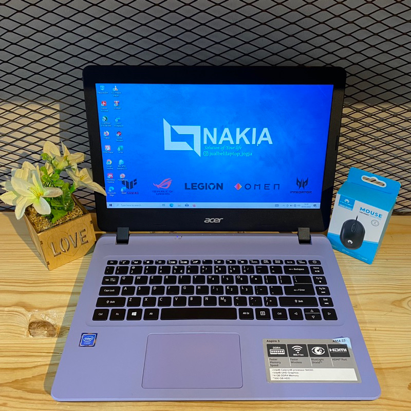 Jual ACER ASPIRE A314-33 celeron N4000 ram 4gb ssd 128gb | Shopee Indonesia