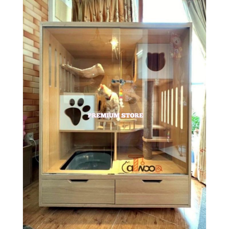 Jual Kandang kucing minimalis rumah kucing cat quarium cat condo mainan ...