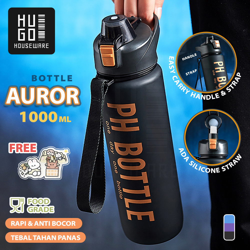 Jual Botol Minum 1 Liter Premium Botol Air Minum Anak Sport Design Anti Bocor BPA FREE HUGO ...