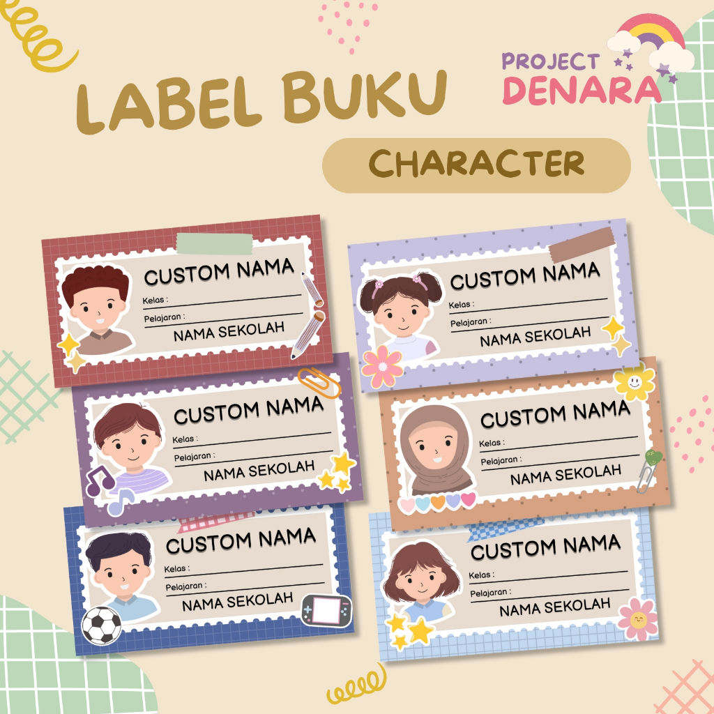 Jual 44 Pcs Stiker Label Nama Buku - Label Nama - Stiker Nama - Stiker ...