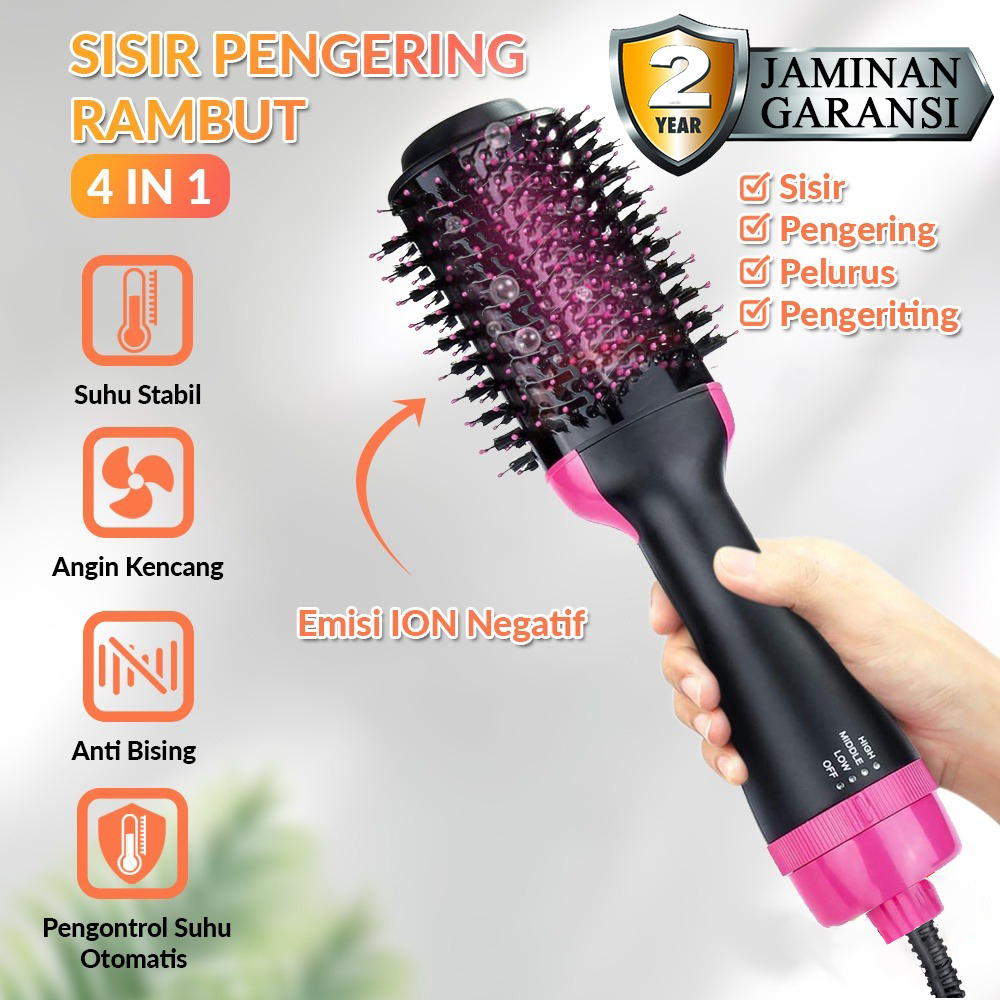 Jual Hongyada hairdryer and styler one step brush (sisir pengering ...