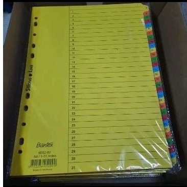 Jual Divider Bantex A4 6052 (1-31) / Divider A4 Bantex 6052 Angka 1-31 ...