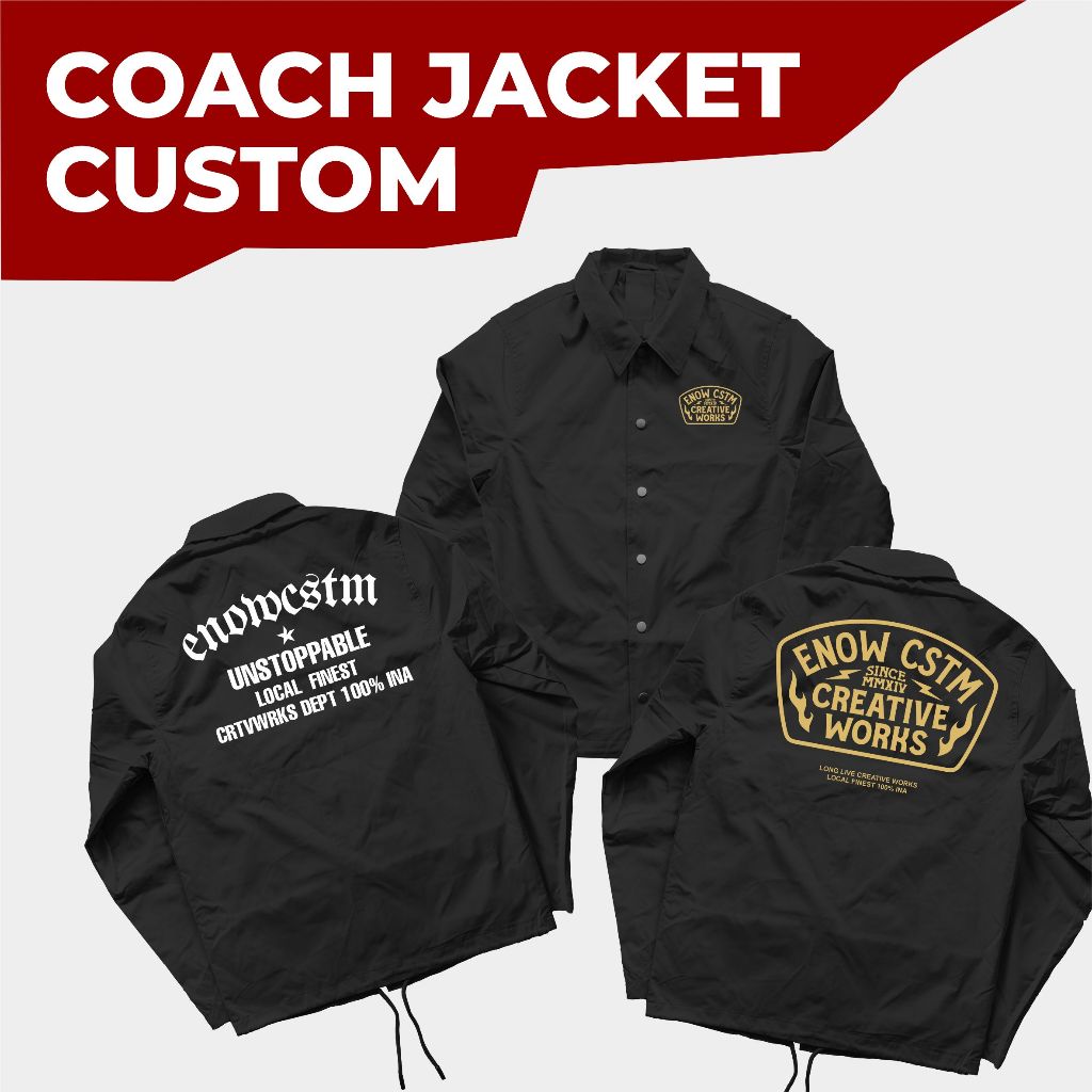 Jual ENOW - Jaket Coach Taslan Custom Sablon bisa Satuan | Shopee Indonesia