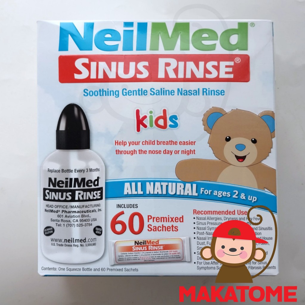 Jual NeilMed Kids Sinus Rinse Saline Nasal Kit 60 sachets + Bottle Neil ...