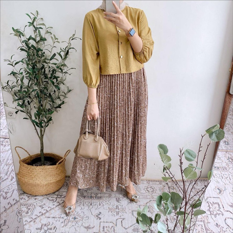 Jual (READY) BAJU SETELAN ROK PLISKET ONE SET ROK PREMIUM KOREAN STYLE ...