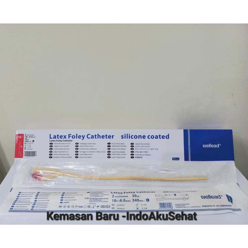 Jual FOLEY CATHETER LATEX WELL LEAD 2 WAY COATED 18FR SELANG CATHETER ...