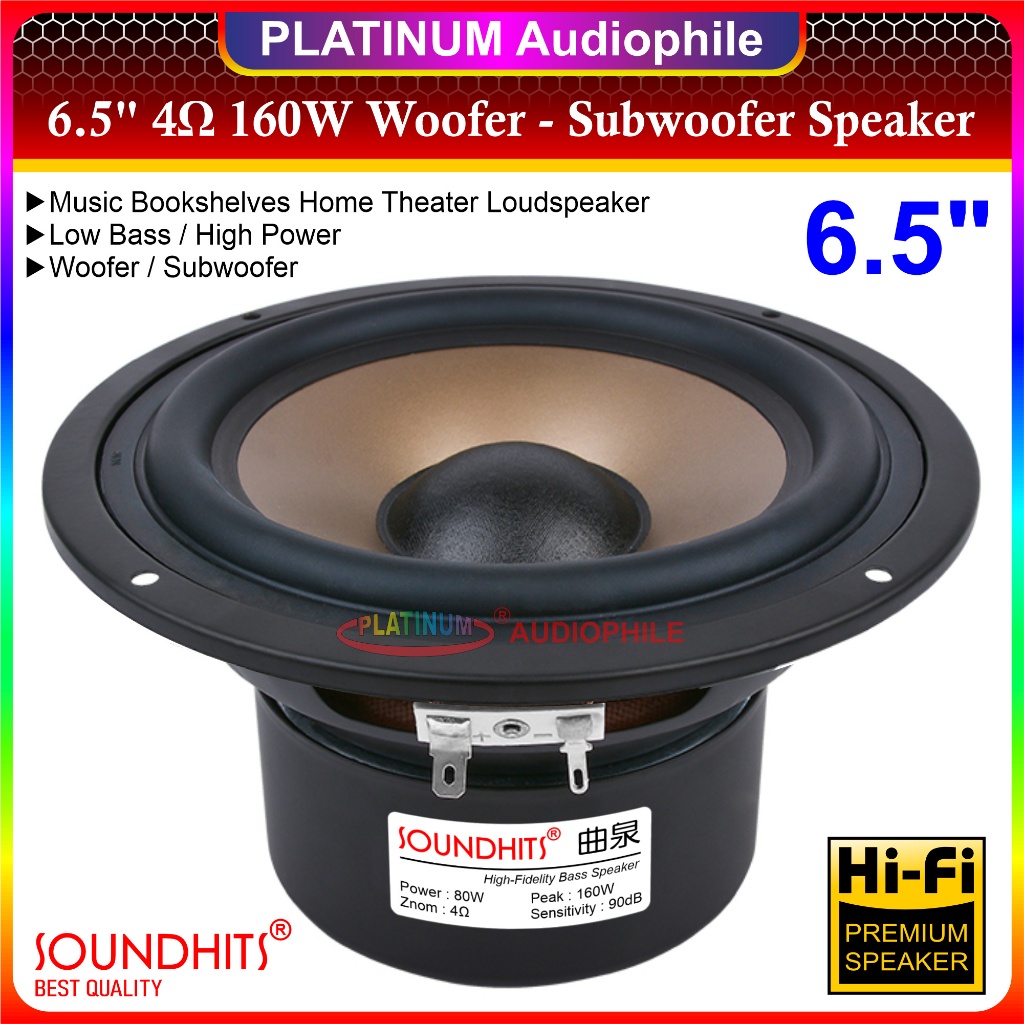 Jual Speaker 6.5" Inch Woofer Subwoofer Bass 4 ohm 160 Watt speker ...