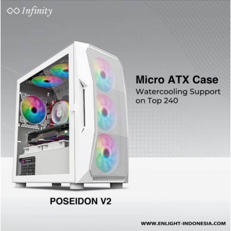 Jual Casing Gaming Infinity Poseidon V2 + 3 Fan RGB | Shopee Indonesia