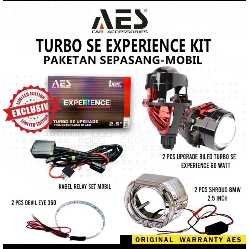 Jual AES Biled Turbo Se Experience 60watt Paket Sepasang Motor/Mobil ...