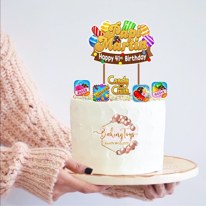 Jual Candy Crush Saga Games Topper Cake Topper Cake Birthday / Hiasan ...