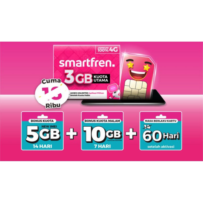 Jual KARTU PERDANA KUOTA SMARTFREN 21GB - 3GB 14hari - 5GB - MURAH 0K ...