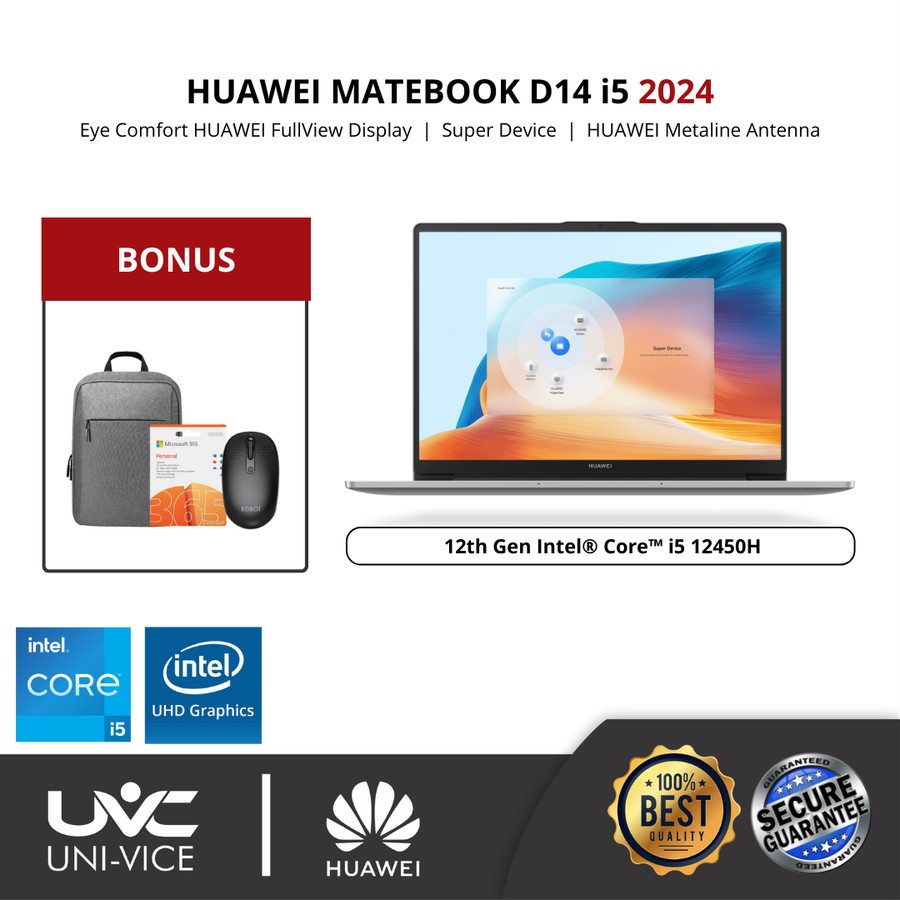 Jual HUAWEI MateBook D14 12th Gen Intel® Core™ i5 12450H 8GB RAM 512GB SSD | Shopee Indonesia