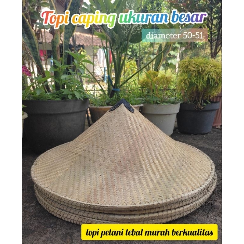 Jual Topi caping bambu besar diameter 50 cm || TERJANGKAU !!! Anyaman ...
