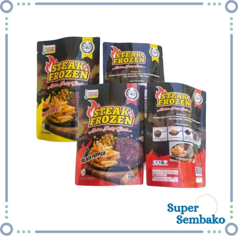 Jual MAKANAN BEKU STEAK FROZEN FOOD MEDIUM PATTY STEAK BLACK PEPPER ...