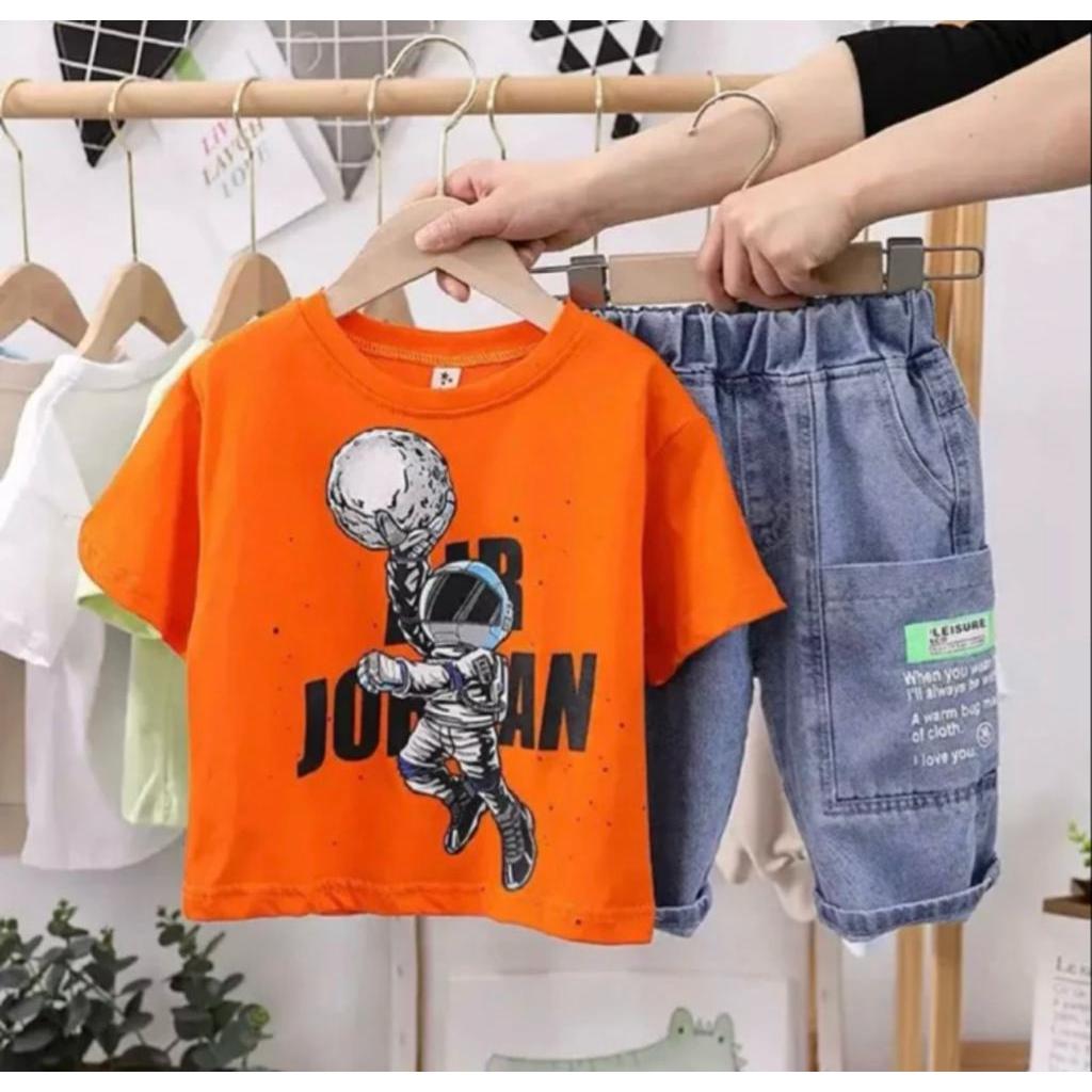 Jual PROMO-SETELAN ANAK KAOS ANAK CELANA JEANS DENIM USIA 1-5 TAHUN ...