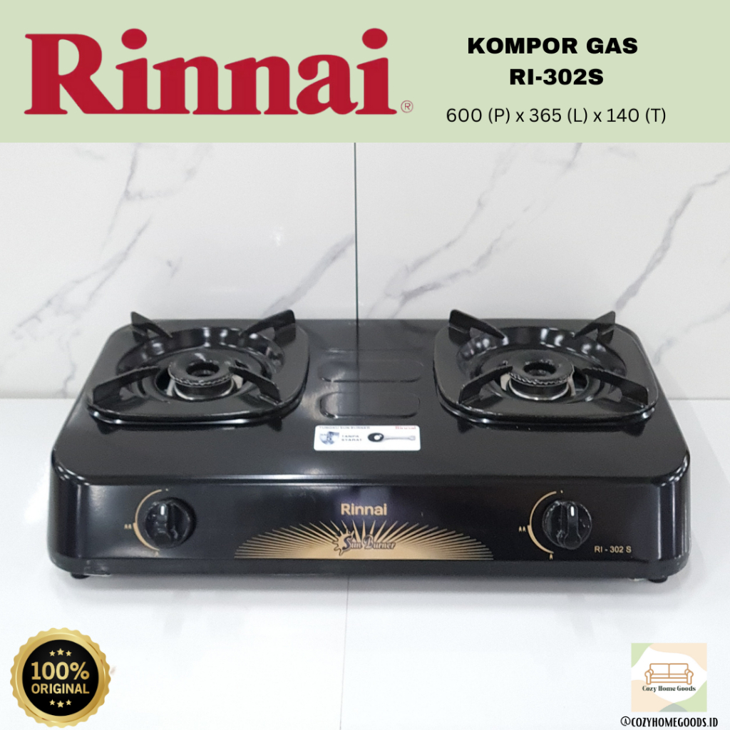 Jual Kompor Dua Tungku - Rinnai RI-302 S - Sun Burner - Kompor Gas | Shopee Indonesia