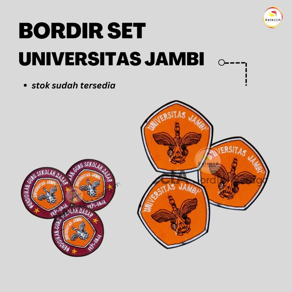 Jual Logo Bordir Patch Universitas Jambi UNJA Selecta Konveksi Jambi ...