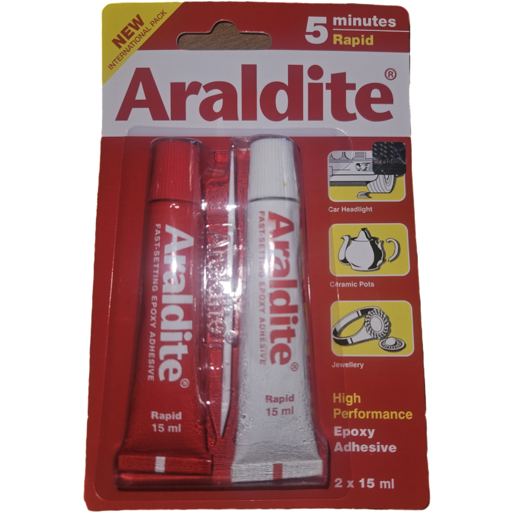 Jual Lem ARALDITE Merah Epoxy Rapid Clear/ Lem Material/ Lem Serbaguna ...