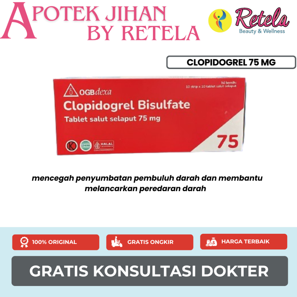 Jual Clopidogrel Dexa 75 mg 1 Box 100 Tab Dexa | Shopee Indonesia