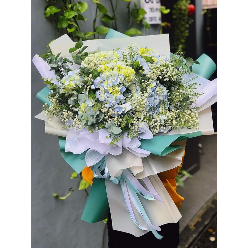 Jual Hydrangea Partieh bouquets bucket buket bunga segar fresh instant ...