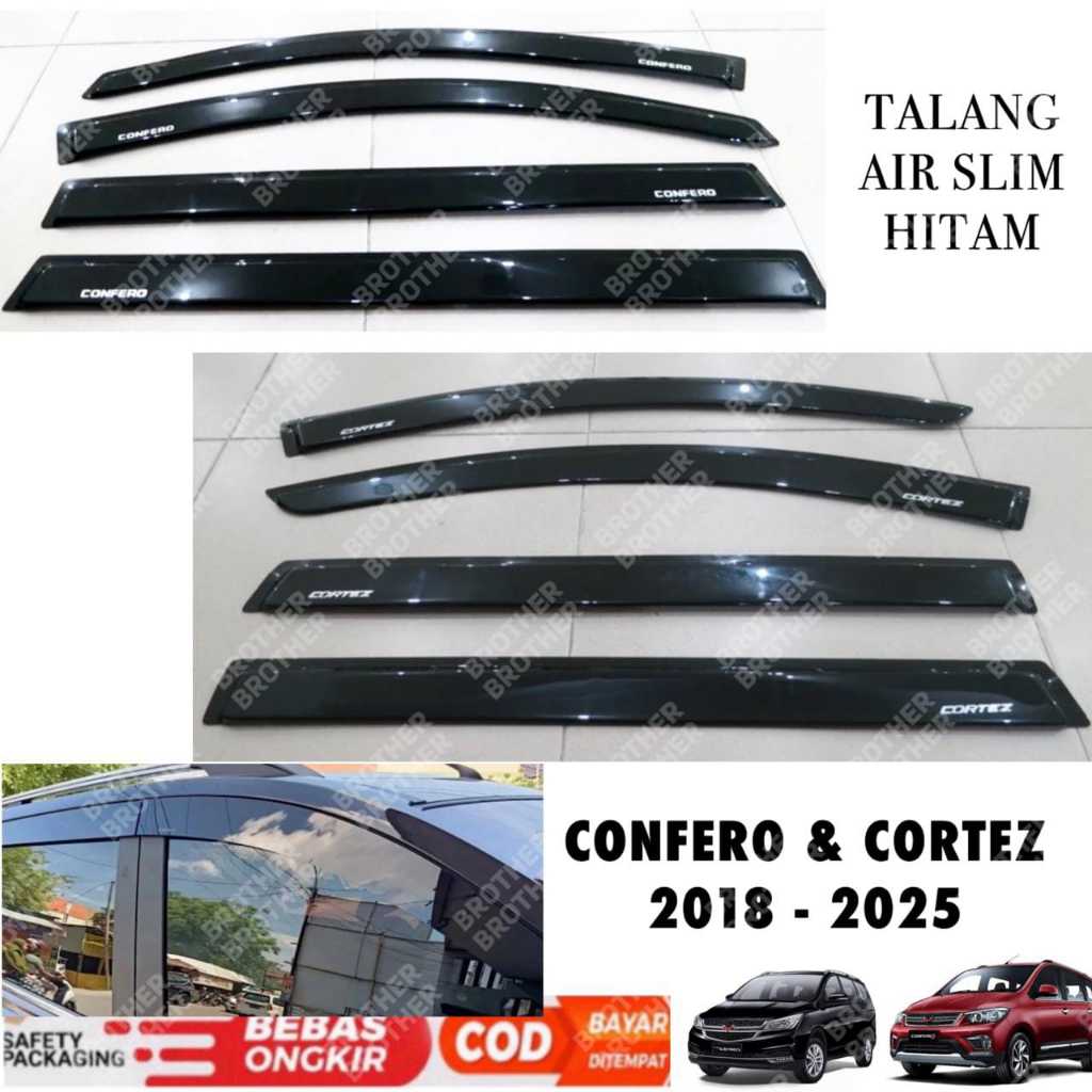 Jual Talang Air Wuling Confero Cortez 2018 2020 2021 2023 2024 2025 Side Visor Slim Hitam ...