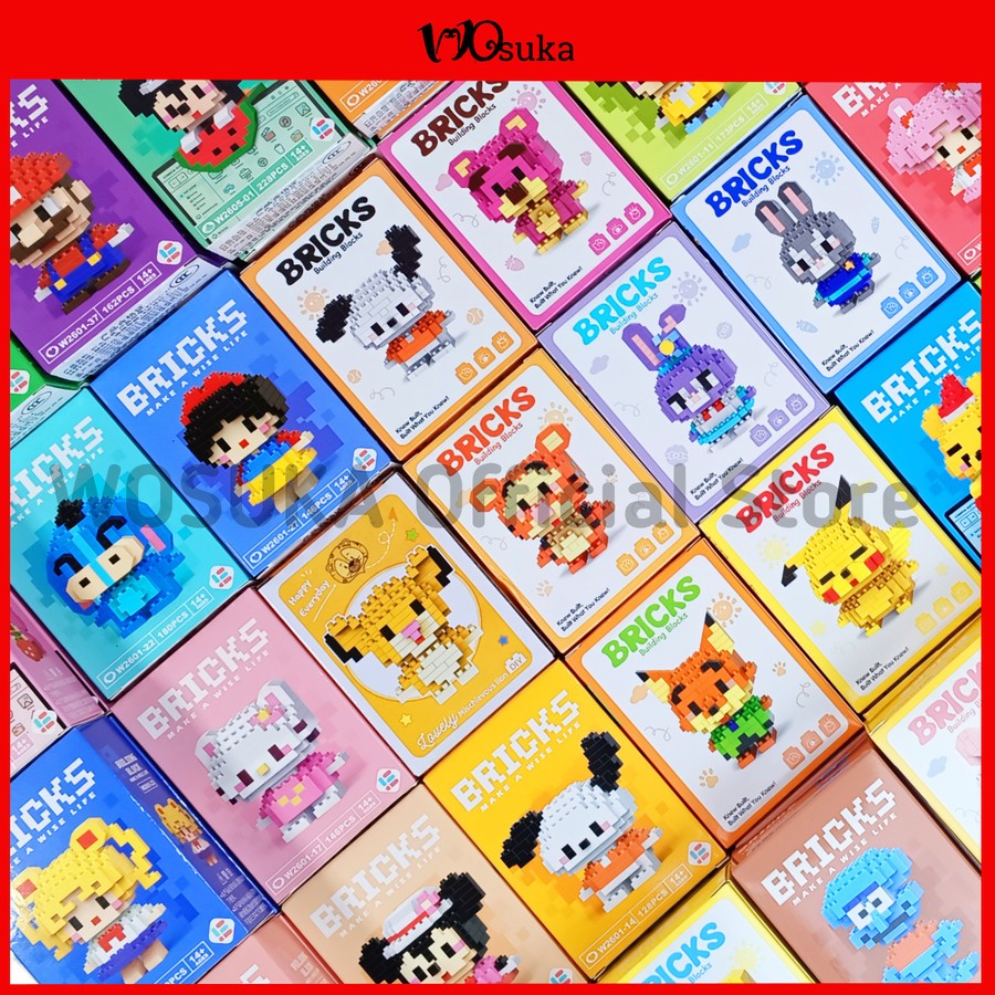 Jual WOSUKA Nano Bricks Mainan Balok Building Nano Block Model Kartun ...