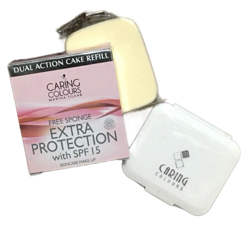 Jual CARING COLOURS Extra Protection Dual Action Cake SPF 15 14gr ...