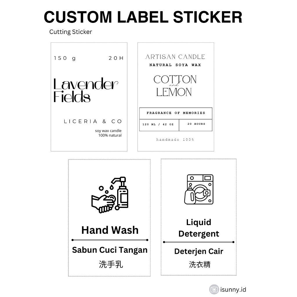 Jual STICKER LABEL KEMASAN LILIN KOTAK KUE HAMPERS CUSTOM STIKER ...