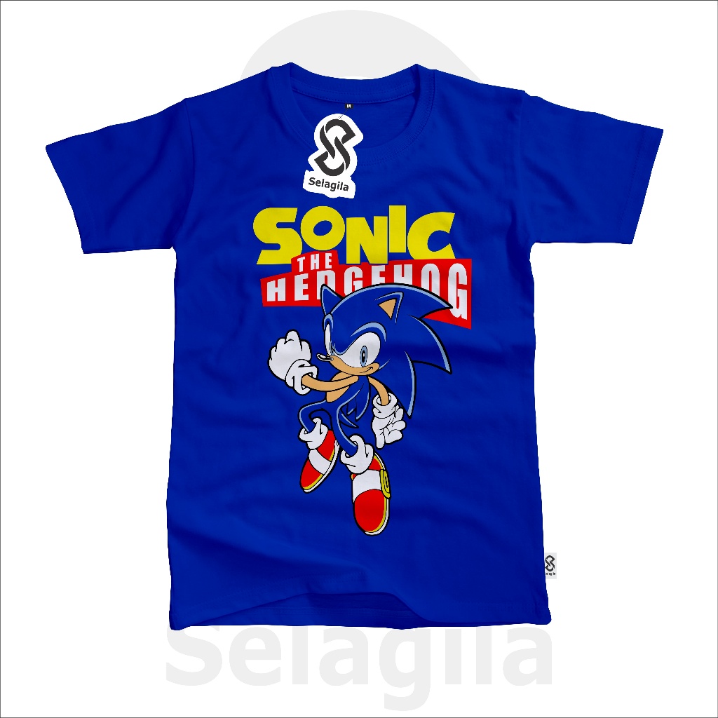 Jual Selagila Kaos Anak Karakter Sonic Biru Usia 1-8 Tahun Bahan Cotton ...