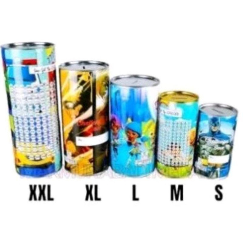 Jual Celengan kaleng Celengan target ukuran S M L XL XXL | Shopee Indonesia