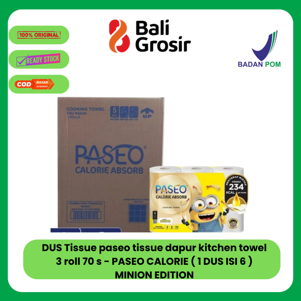 Jual BALI GROSIR - DUS Tissue paseo tissue dapur kitchen towel 3 roll ...