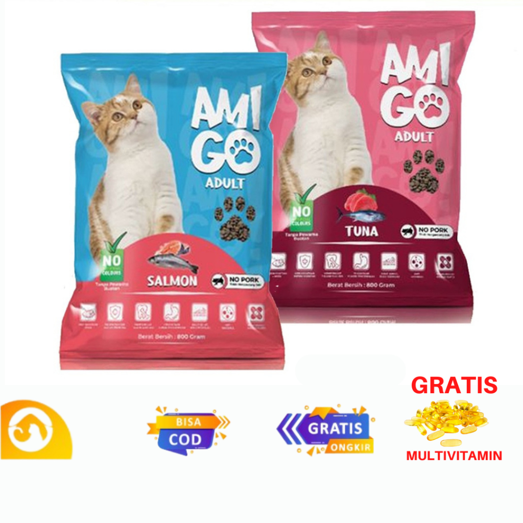 Jual Amigo Cat Premium Cats Food Makanan Kucing Free Multivitamin ...