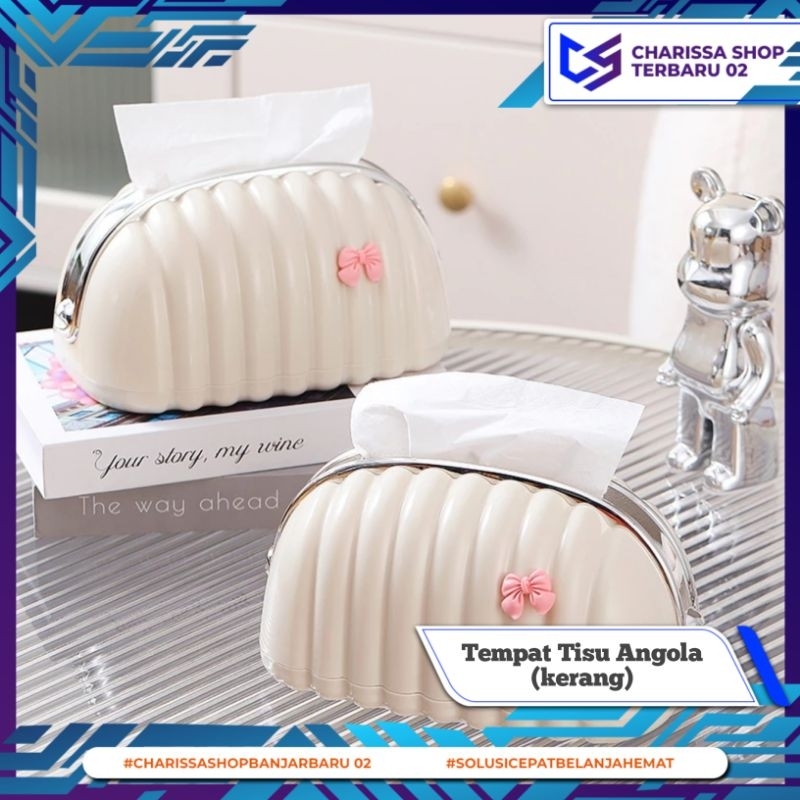 Jual Tempat Tisu Angola (kerang) / Kotak Tisu Pouch Box / Tempat Tissue ...
