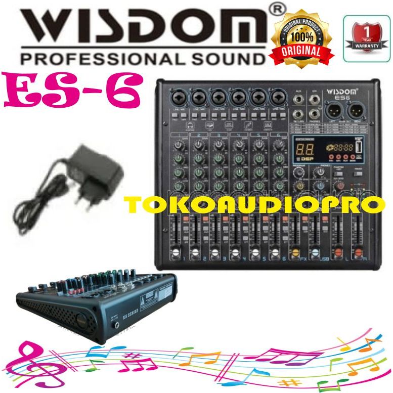 Jual Wisdom ES6 6-Channel Mixer USB with Bluetooth Wisdom ES-6 | Shopee Indonesia