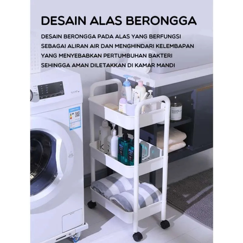Jual RAK TROLI TINGKAT 3 / TINGKAT 4 - PUTIH | Shopee Indonesia
