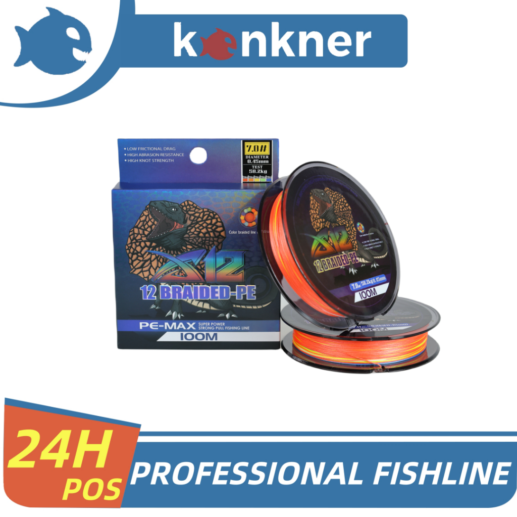 Jual Kenkner Senar Pancing x12 100M Stands Braided Helai Tali Pancing ...